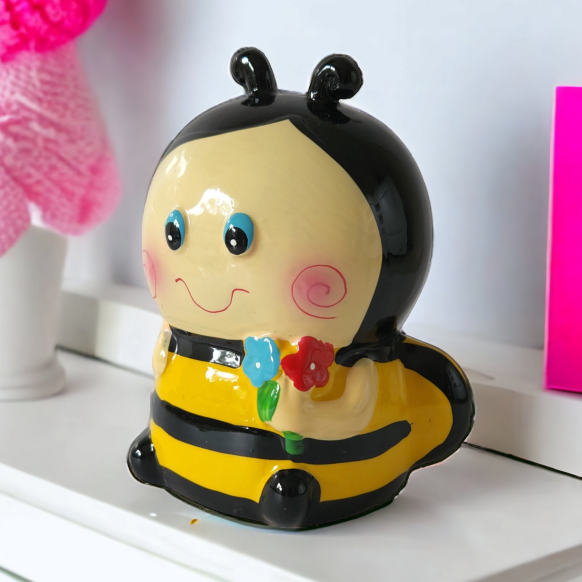 Yellow & Black Bumble Bee Money Box – Palm Gifts