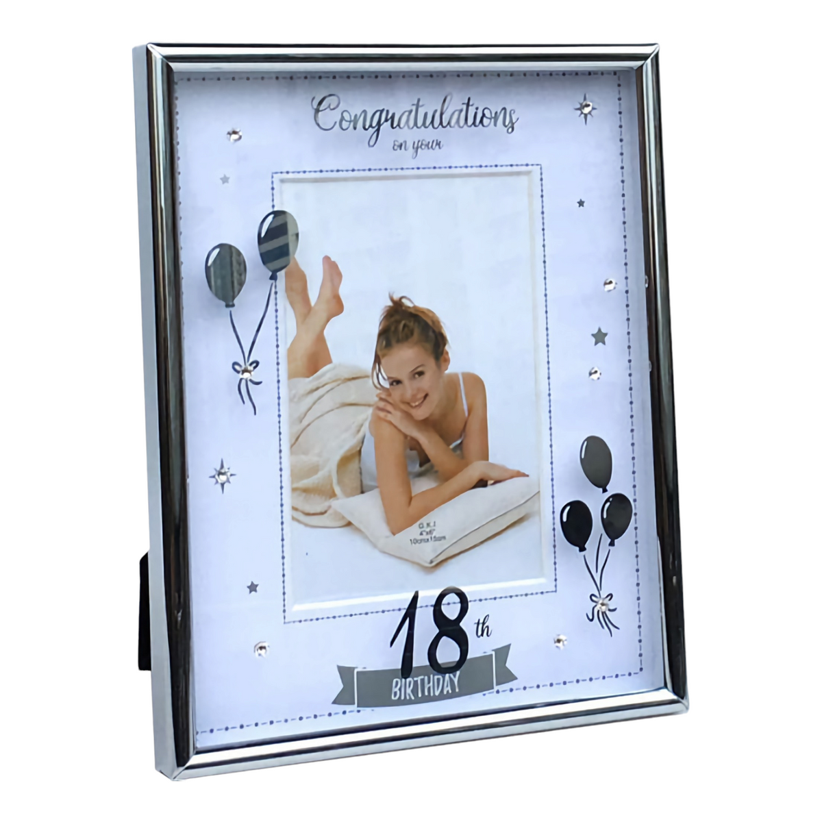 Silver Congratulations On Your 18th Birthday Photo Frame & Trim Border ...