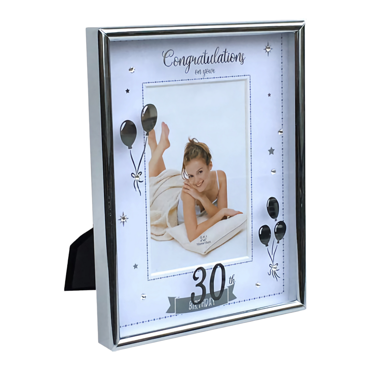 Silver Congratulations On Your 30th Birthday Photo Frame & Trim Border ...