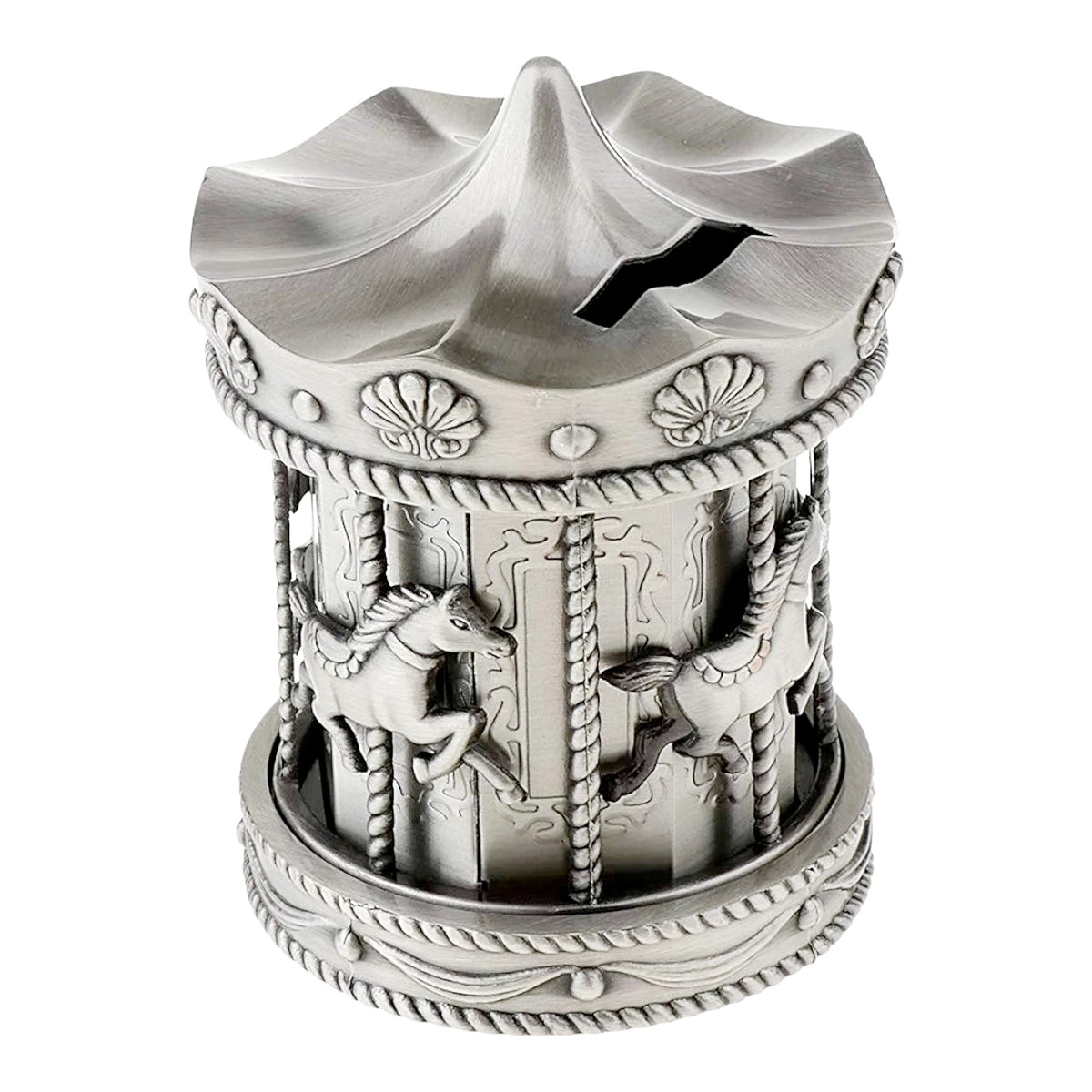 Children's Silver Pewter Carousel Merry Go Round Money Box – Palm Gifts