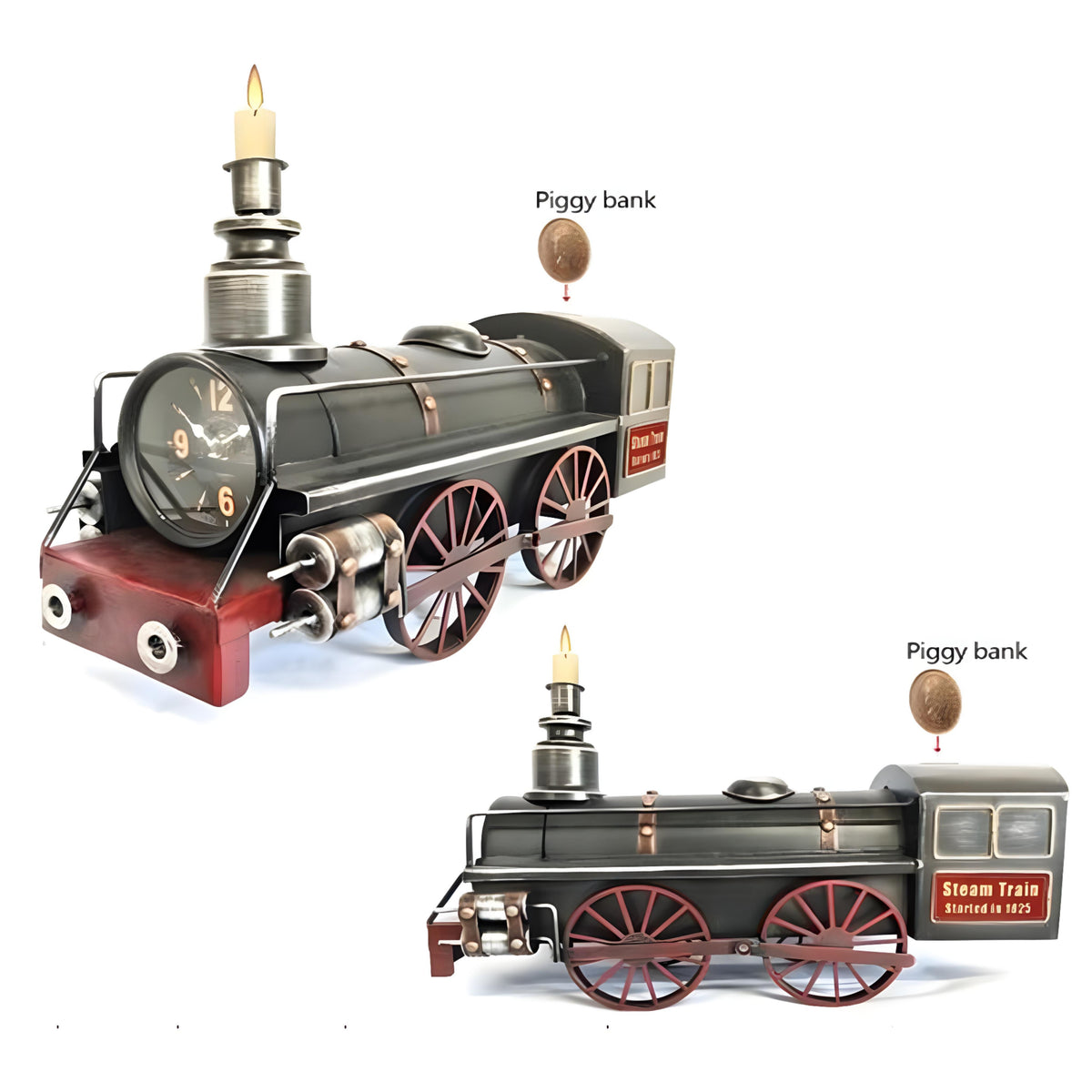 Large Steam Train Table Clock & Money Box – Palm Gifts